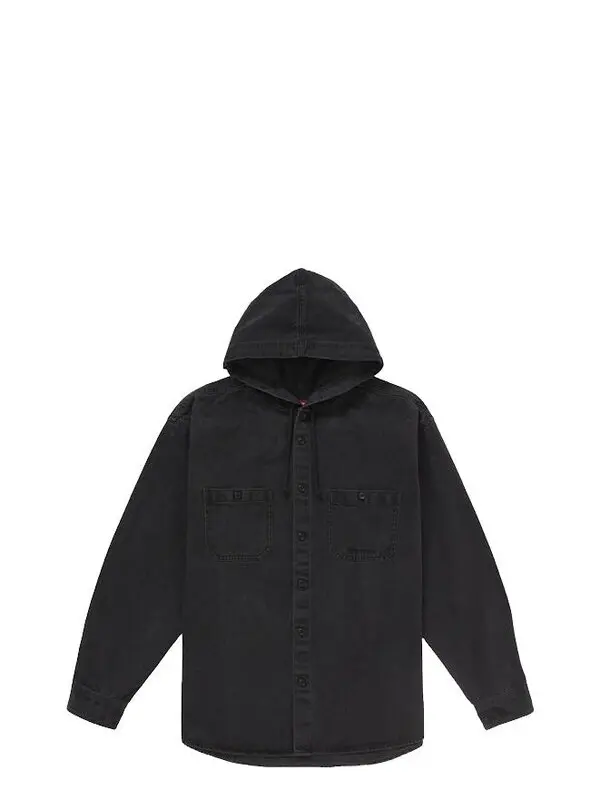 Supreme Hooded Denim Shirt - Black