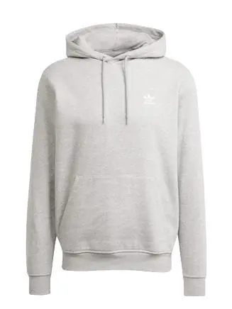 Adidas Trefoil Essentials Hoodie - Medium Grey Heather White