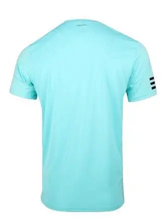 Adidas Club Striped Crew Neck Short Sleeve T-shirt - Light Blue