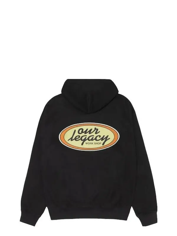 StÜssy X Our Legacy Work Shop Oval Zip Hoodie - Black
