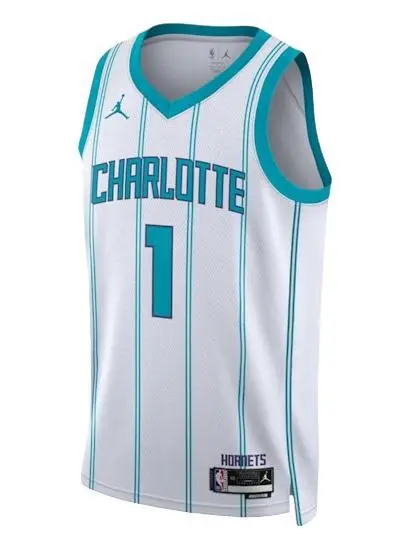 JORDAN Nba Charlotte Hornets Lamelo Ball Association Edition Swingman Jersey - White/tail