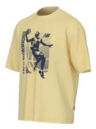 NEW BALANCE Hoops Graphic Vintage T-shirt - Yellow/dark Blue