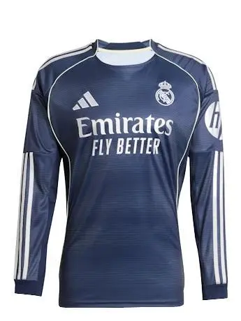 Adidas Real Madrid 25/26 Long Sleeve Away Jersey - Legend Ink