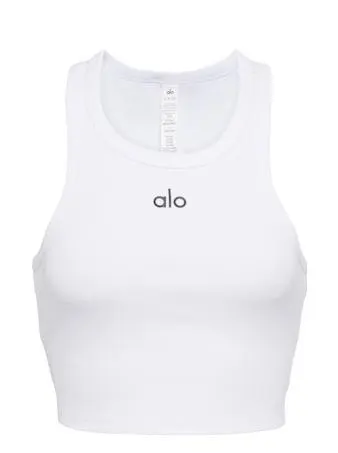 Alo Yoga Aspire Cropped Tank Top - White/black