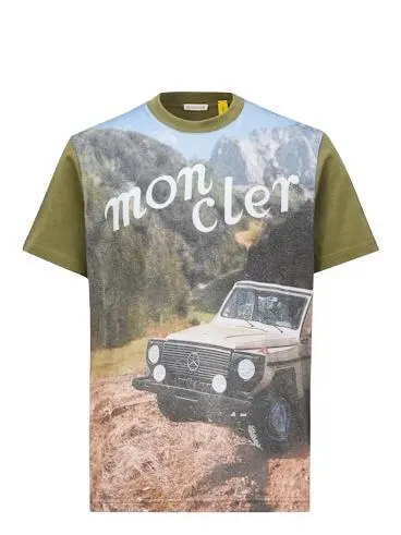 Moncler X Mercedesbenz Nigo Printed Cotton T-shirt - Olive Green