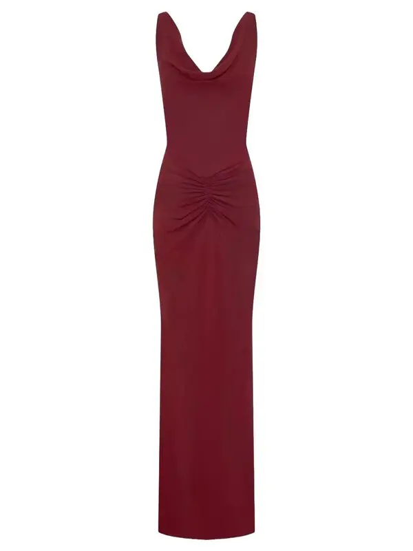 NICHOLAS Calia V-neck Draped Maxi Dress - Red