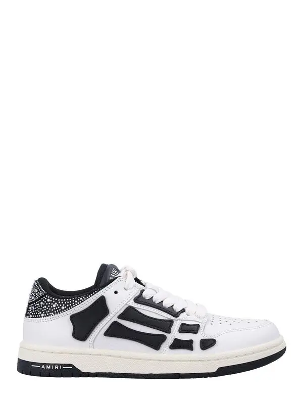 Amiri Skel Top Low Crystal Sneakers - White/black