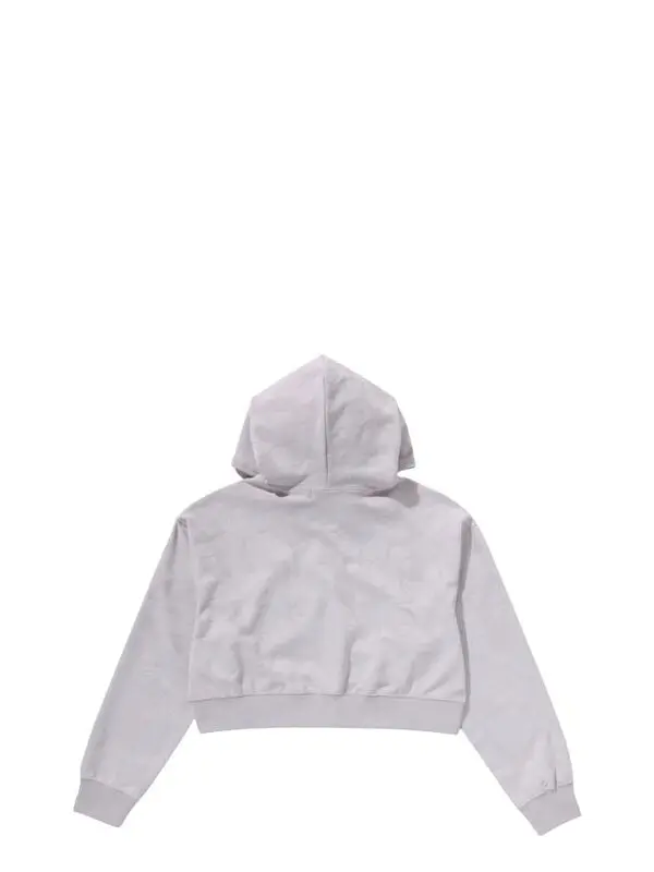 A BATHING APE Solid Camo Jacquard Cropped Zip Hoodie - Gray