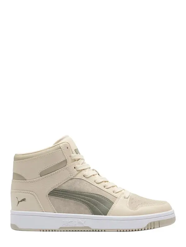 PUMA Rebound Layup Washed Suedein High-top Sneakers - Alpine Snow/velvet Moss