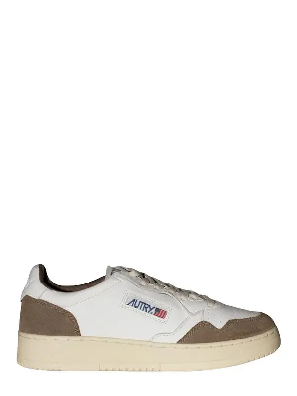AUTRY Medalist Leather Low-top Sneakers - White/tobacco