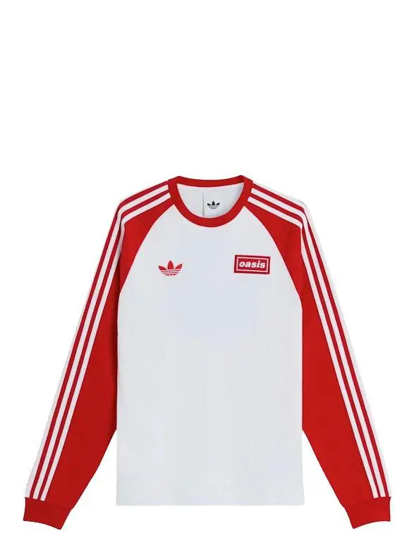 Adidas X Oasis Tour 3stripes Longsleeve Tee Shirt - White