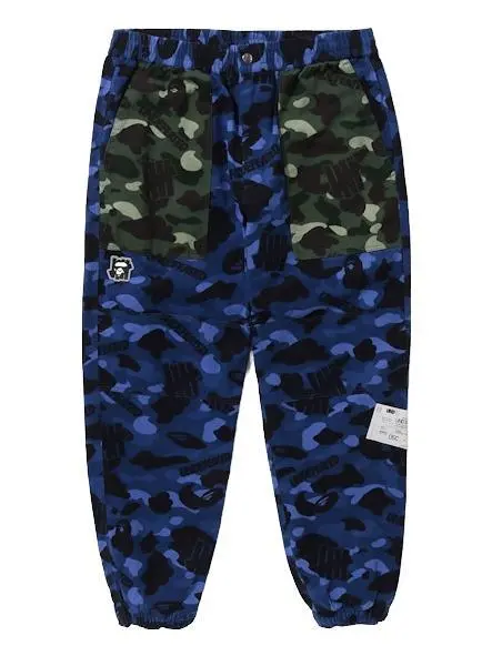 A BATHING APE X Undefeated Camo Flannel Pants - Navy Blue