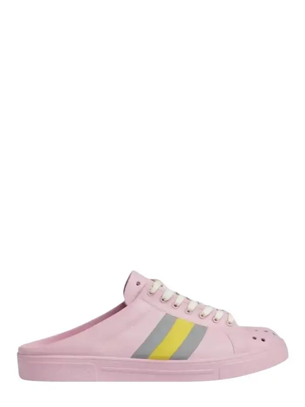 Gucci Ace Web Rubber Mulesin - Pink/yellow