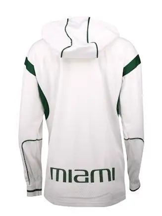 Adidas Long Sleeve Pullover Hoodie T-shirt - White/dark Green