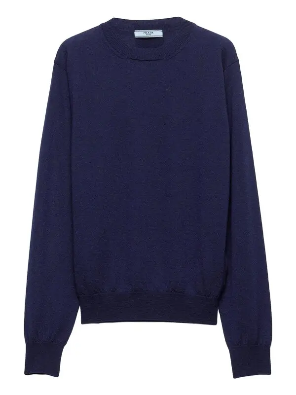 Prada Cashmere Crew-neck Sweater - Blue