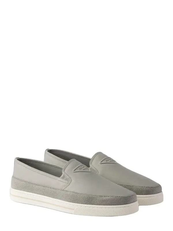 Prada Cotton Canvas Slip-ons - Cloudy Gray