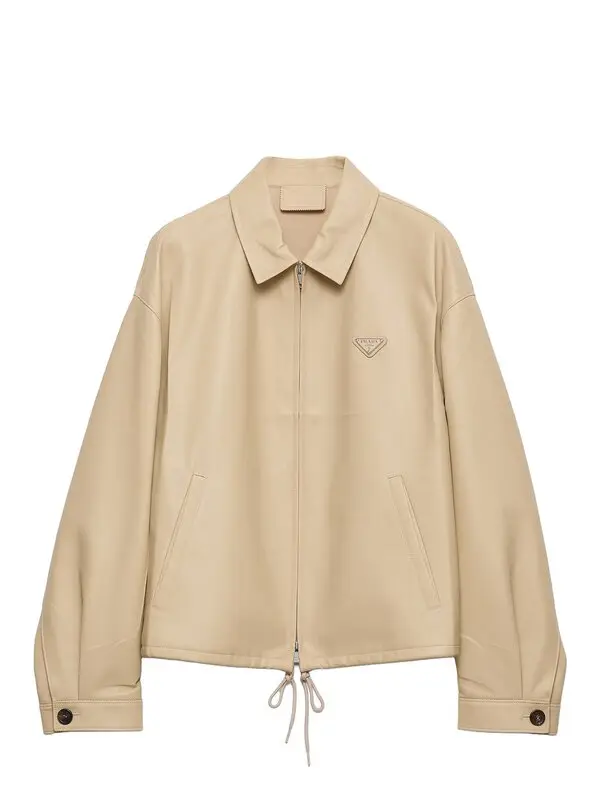 Prada Nappa Leather Blouson Jacket - Neutral