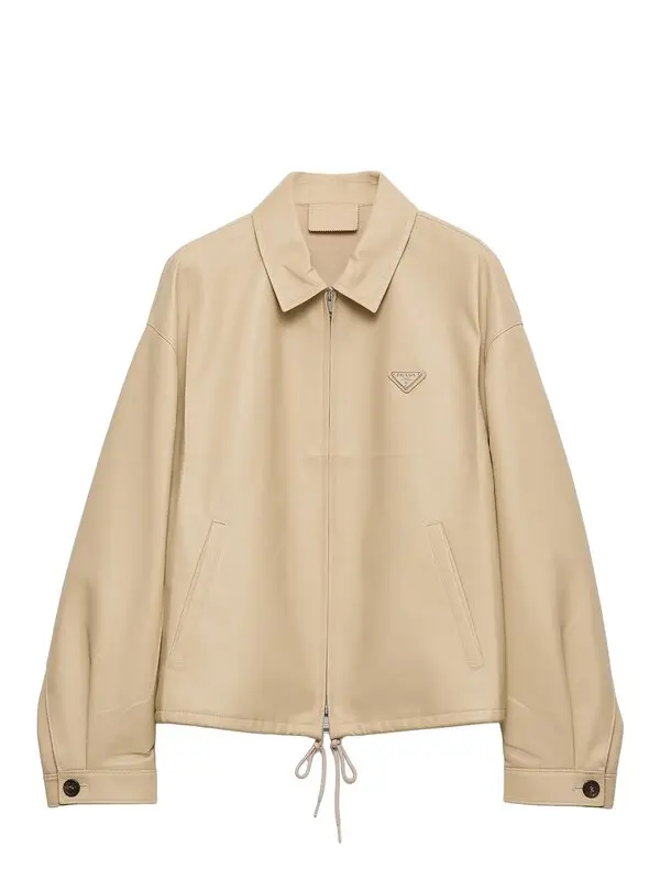Prada Nappa Leather Blouson Jacket - Sand Beige