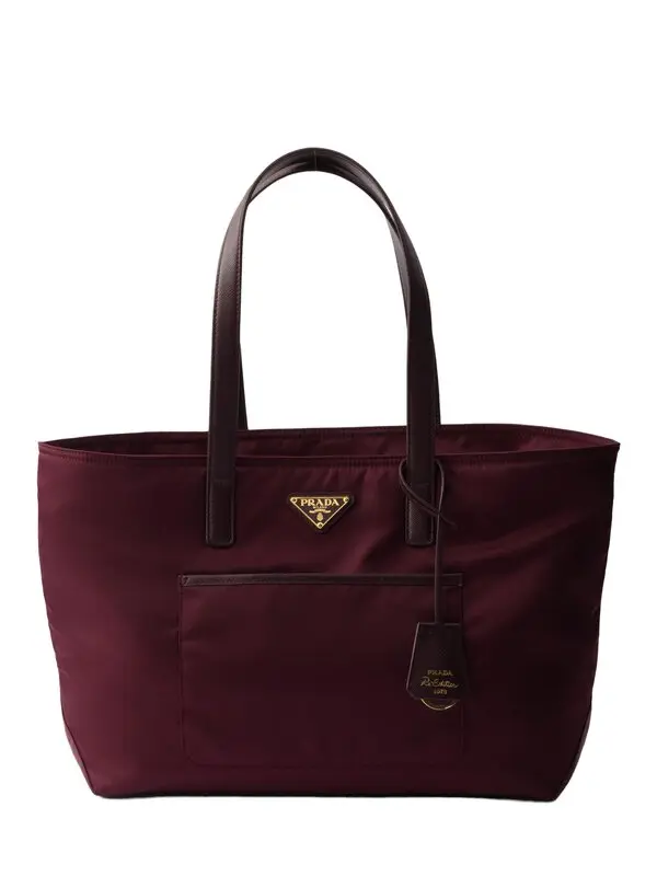 Prada Re-edition 1978 Medium Re-nylon And Saffiano Leather Tote Bag - Red