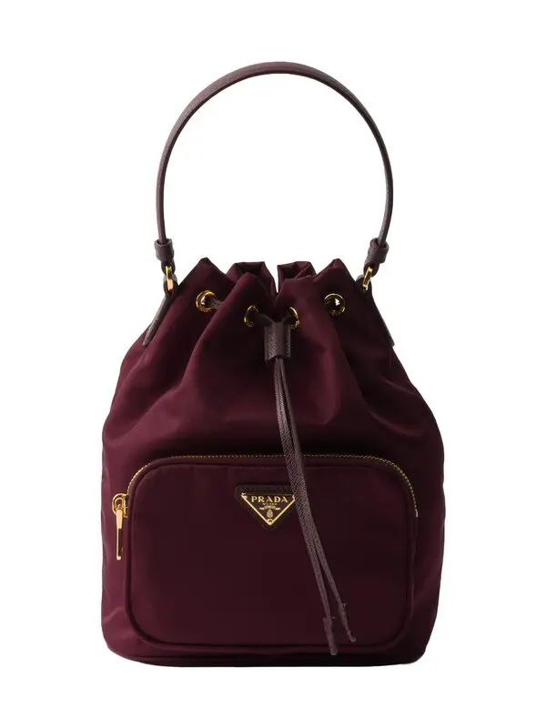 Prada Duet Re-nylon Bucket Bag - Red