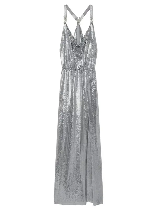 Versace Maxi Medusa Chainmail Dress - Silver