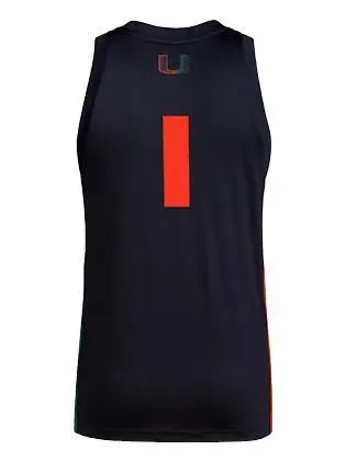 Adidas Miami Hurricanes Sleeveless Replica Jersey - Black