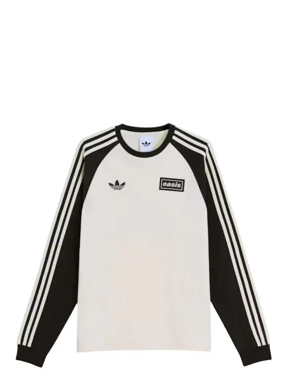 Adidas X Oasis Tour 3stripes Longsleeve Tee Shirt - Cream White