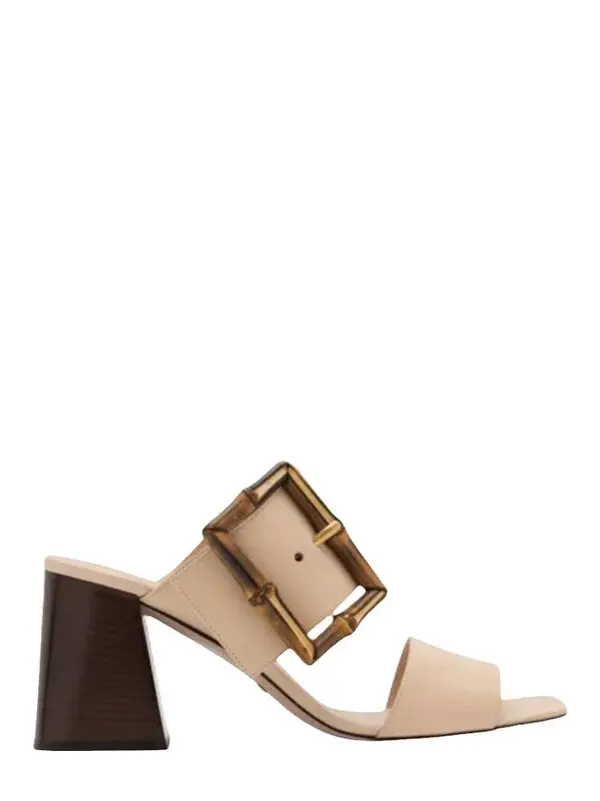 Gucci Bamboo Buckle Leather Sandal - Beige