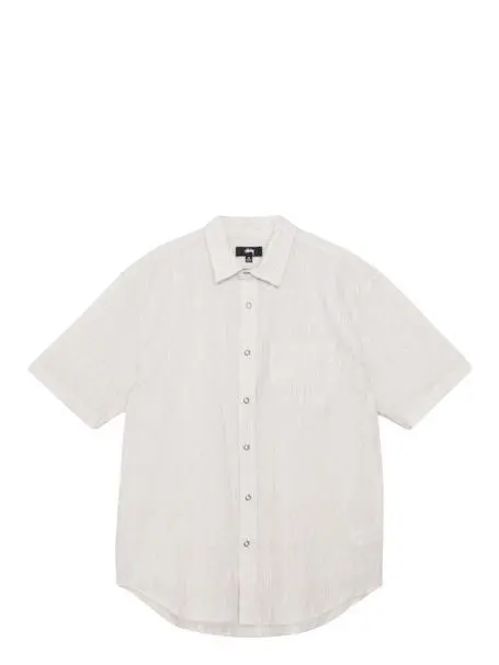 StÜssy Wavy Striped Short Sleeve Shirt - Natural