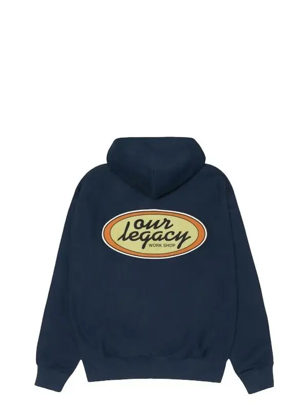 StÜssy X Our Legacy Work Shop Oval Zip Hoodie - Navy Blue