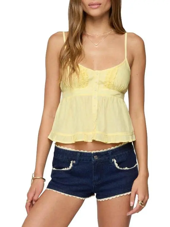 EDIKTED Halsey Ruffle Babydoll Camisole - Yellow