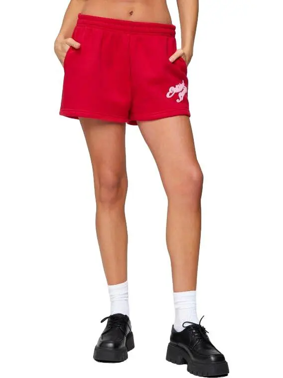 EDIKTED Cotton-blend Sweatshorts - Red