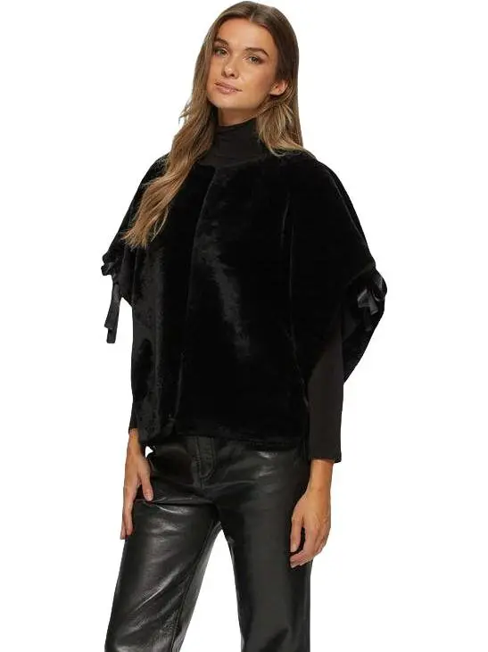 Gorski Shearling Short Sleeve Jacket - Black