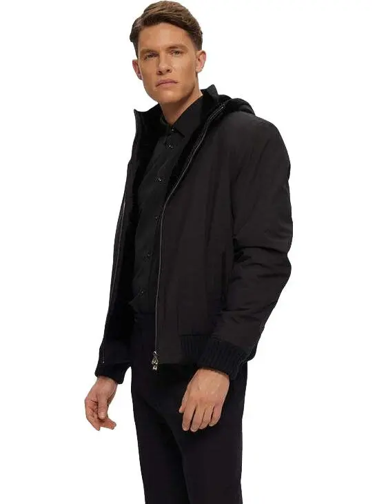 Gorski Fabric Jacket With Detachable Hood - Black/black