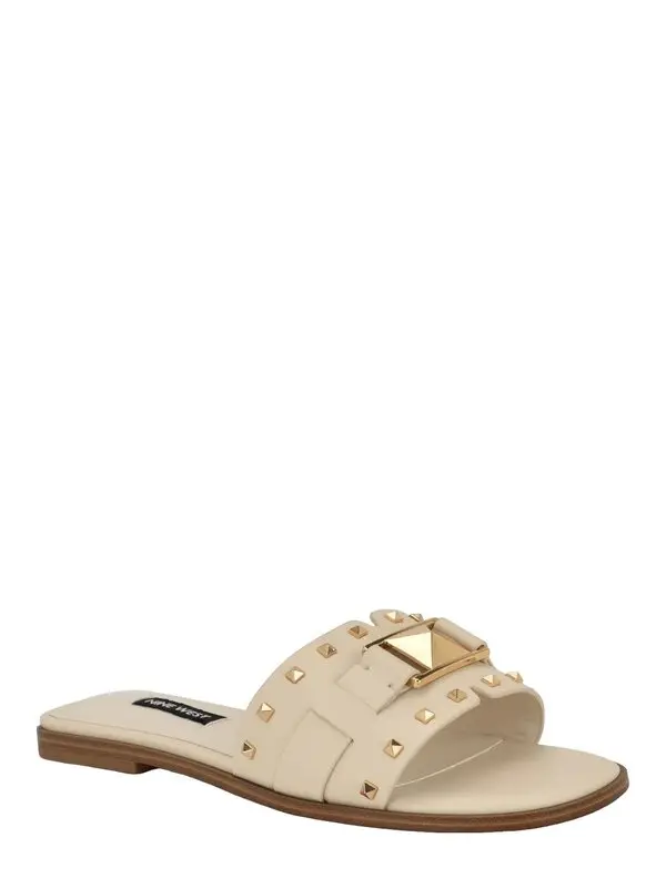 Nine West Griyen Studded Slide Sandal - Ivory