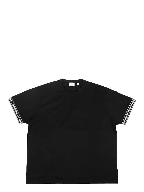 Burberry Oversized Teslow Taped Sleeve T-shirt - Black