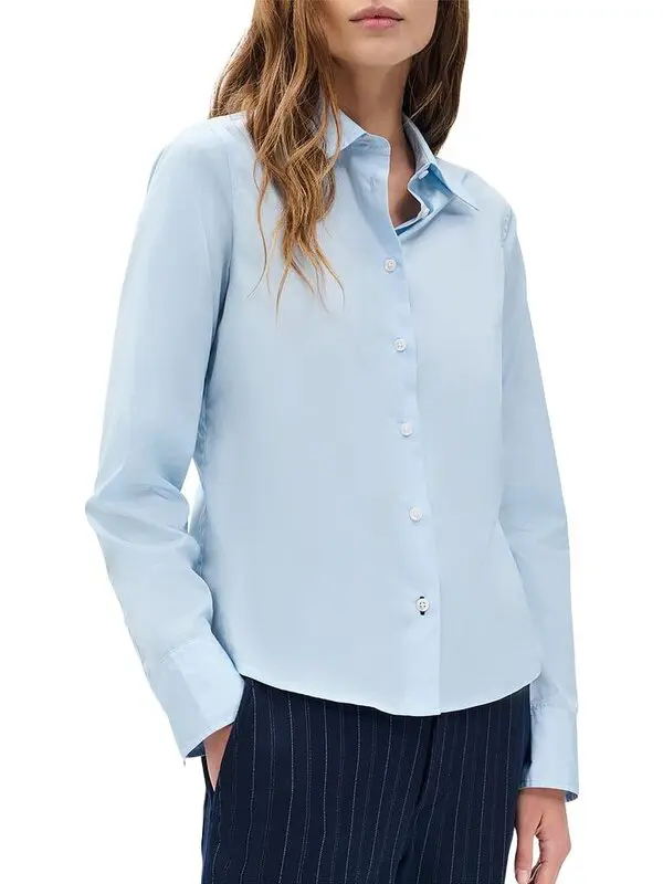 Rag & Bone Cotton Poplin Button-up Shirt - Light Blue