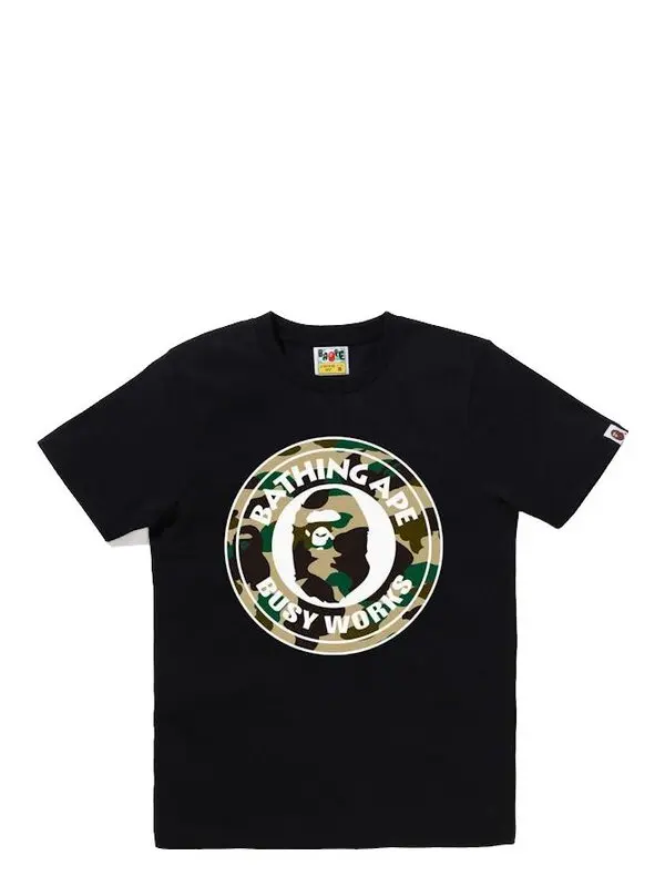A BATHING APE 1st Camo Busy Works Tee Shirt - White Yellow