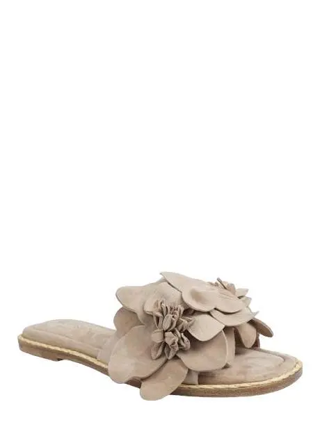 ARTISAN CRAFTED BY ZIGI Aurra Floral Slide Sandal - Beige