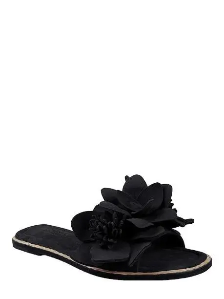 ARTISAN CRAFTED BY ZIGI Aurra Floral Slide Sandal - Black