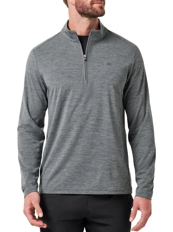Travis Mathew Quarter Zip Pullover - Heather Grey