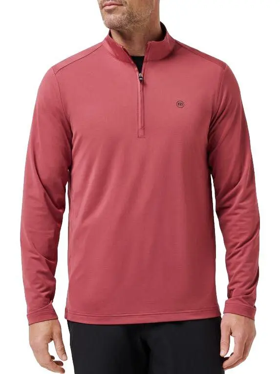 Travis Mathew Quarter Zip Pullover - Roan Rouge