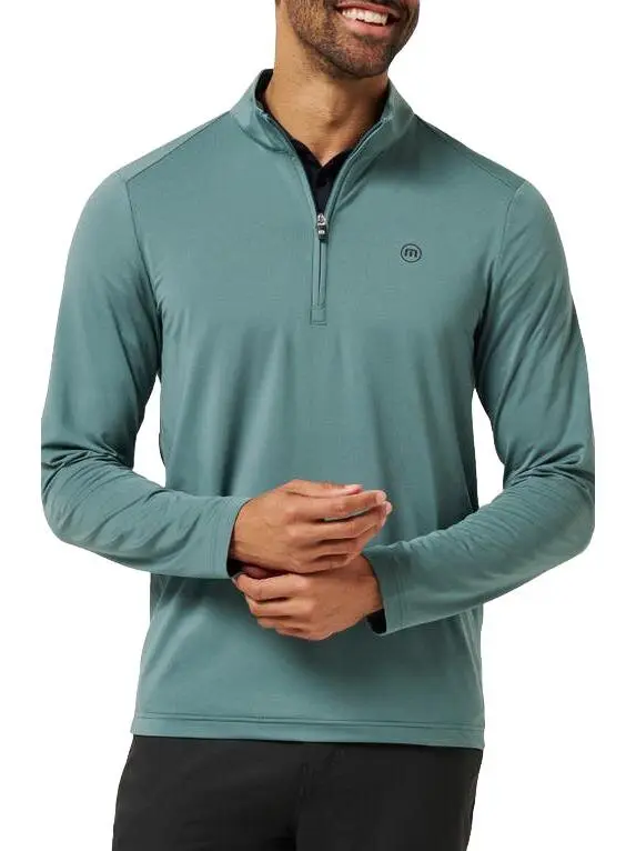 Travis Mathew Quarter Zip Pullover - Silver Pine