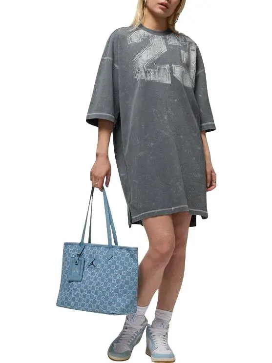 JORDAN Flight Oversize Graphic T-shirt Dress - Iron Grey/sail