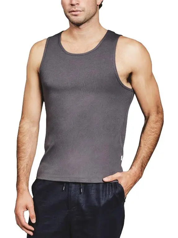 7 Diamonds Cotton & Modal Ribbed Tank - Anthracite