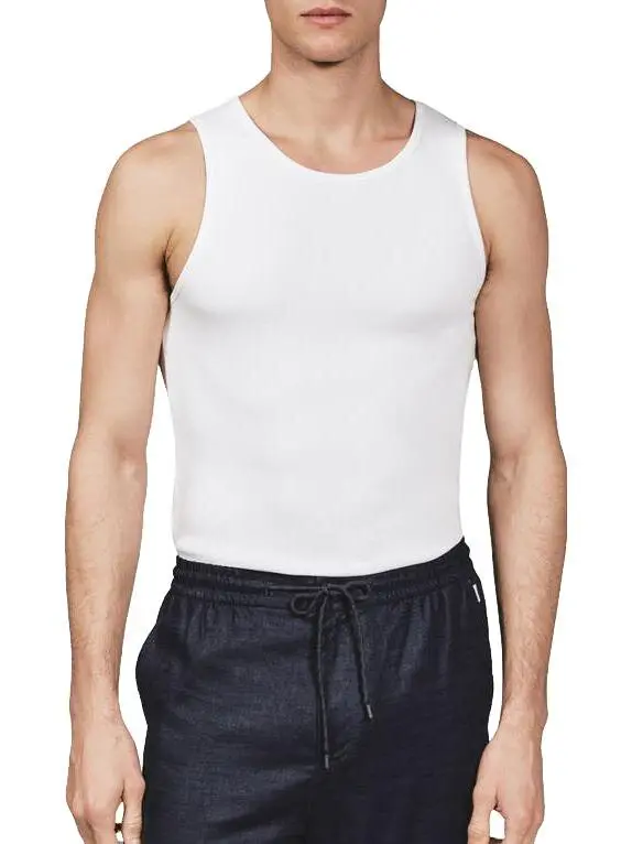 7 Diamonds Cotton & Modal Ribbed Tank - White