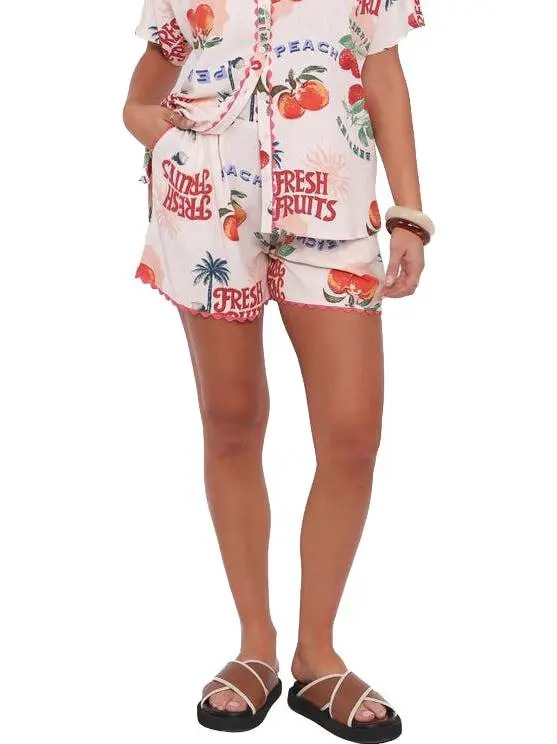 PETAL & PUP Printed Rickrack Trim Shorts - Tutti Frutti