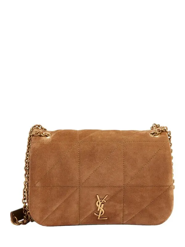 Saint Laurent Jamie 4.3 Patchwork Suede Crossbody Bag - Golden Leaf