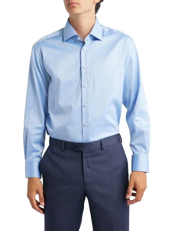 1863 BY ETERNA Luxury Modern Fit Non-iron Dress Shirt - Blue