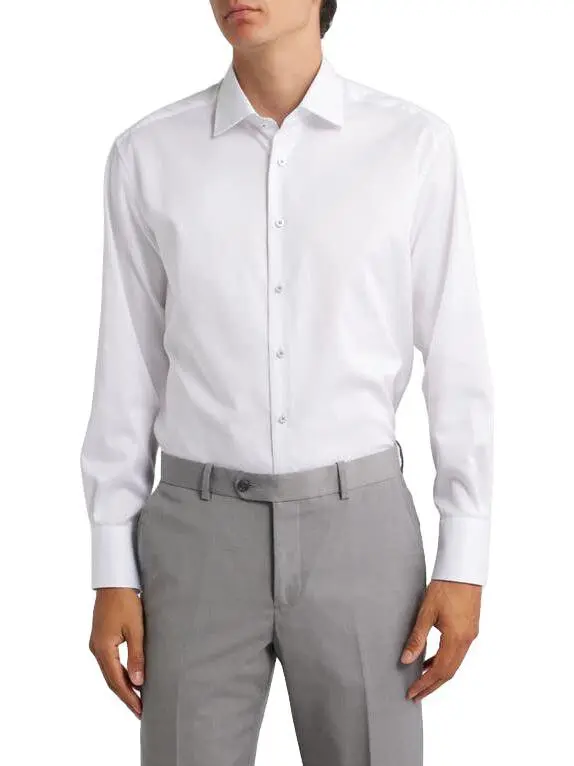 1863 BY ETERNA Luxury Modern Fit Non-iron Dress Shirt - White